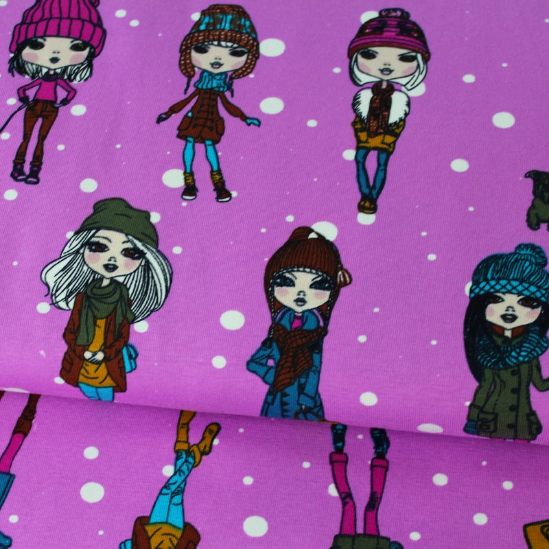 Wintergirls lila hell Stretchjersey 110 cm Stoffstern - Manuela Schweizer